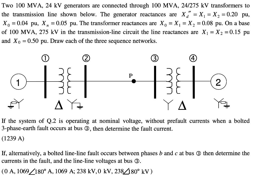 Solved Two 100 MVA, 24 kV generators are connected through | Chegg.com