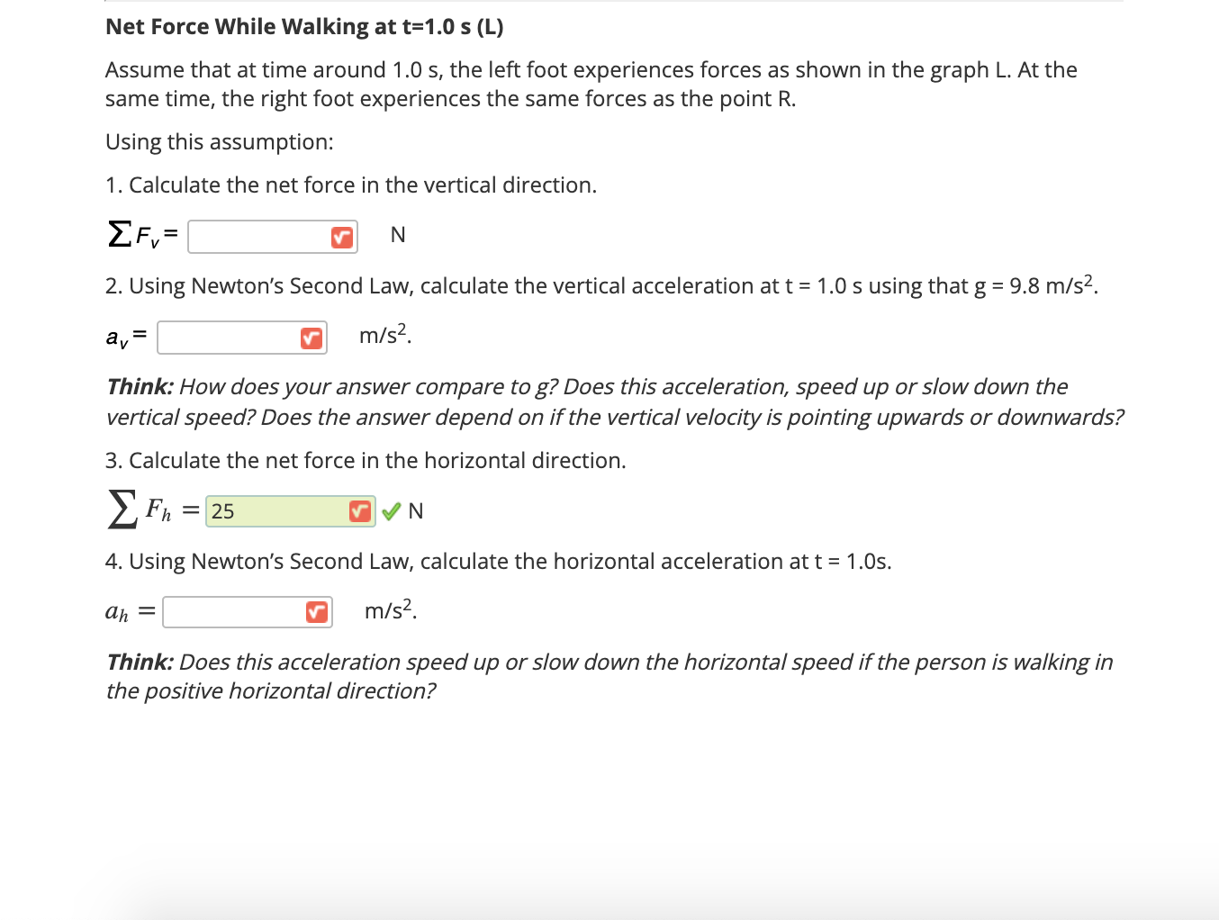 Solved 1. A force-time graph for the analysis of the walking | Chegg.com