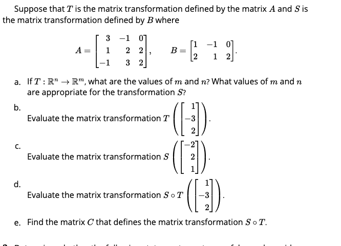 Solved Suppose that T is the matrix transformation defined | Chegg.com
