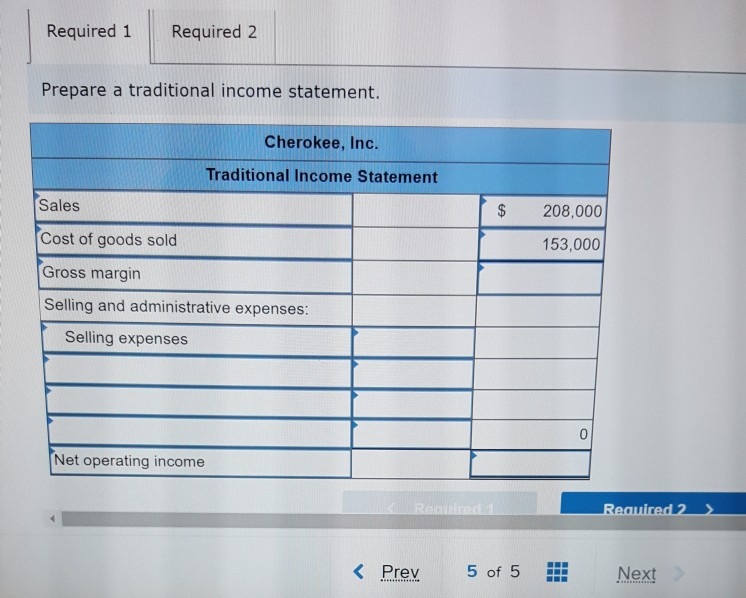 Solved Exercise 1-6 Traditional and Contribution Format | Chegg.com