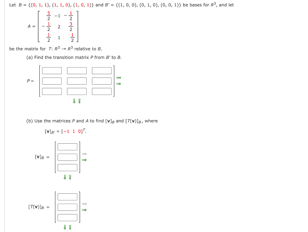 Solved Let B={(0,1,1),(1,1,0),(1,0,1)} and | Chegg.com