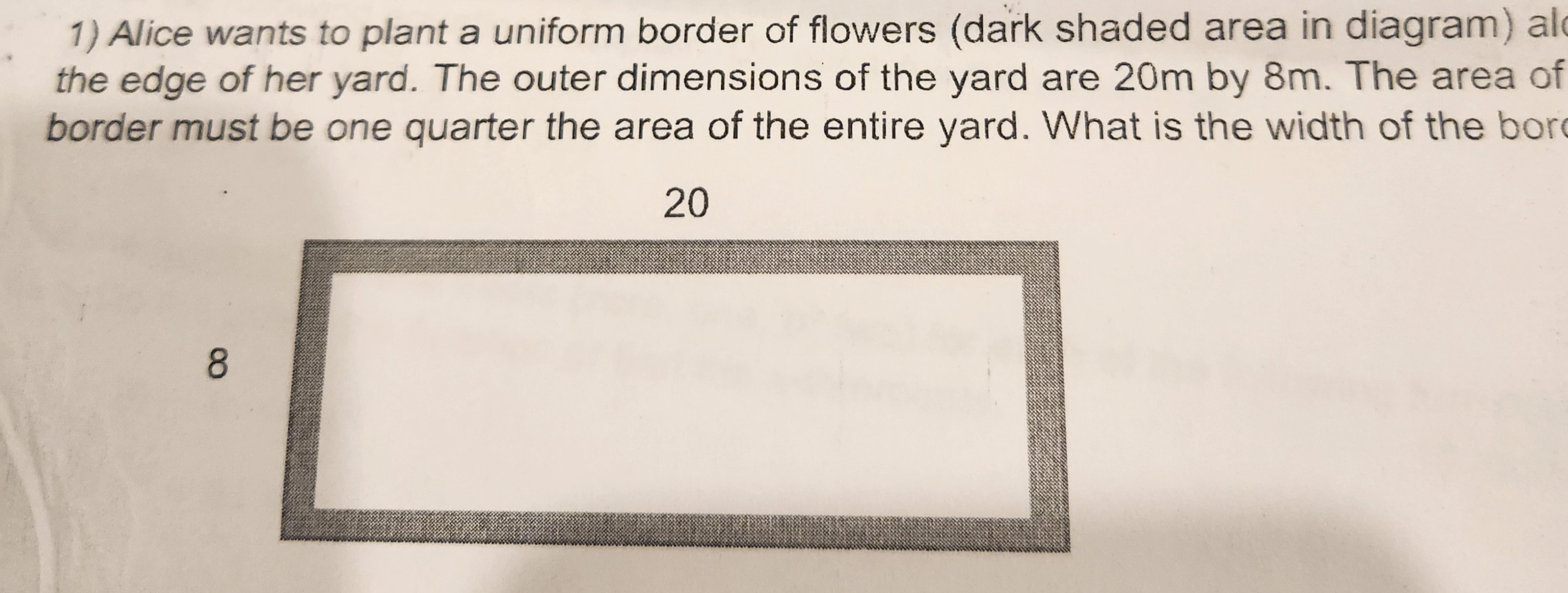 Solved Alice wants to plant a uniform border of flowers | Chegg.com