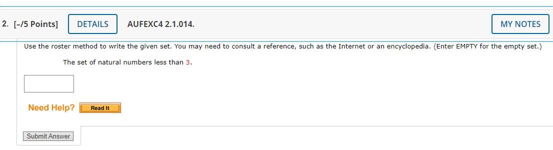 Solved 2. [-15 Points] DETAILS AUFEXC4 2.1.014. MY NOTES Use | Chegg.com