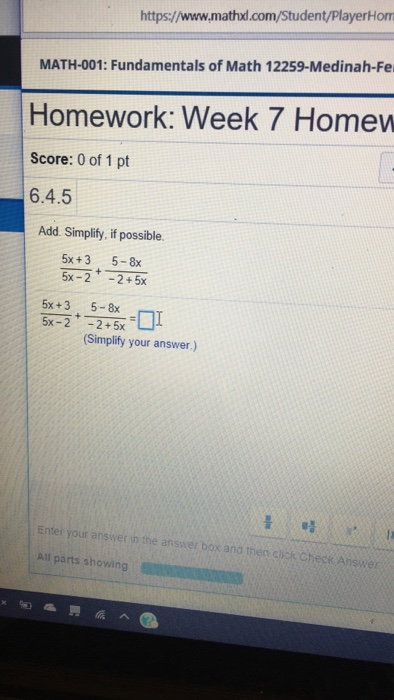 Solved https://www.mathxl.com/Student/PlayerHom MATH-001: | Chegg.com