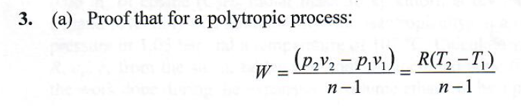 Solved (a) Proof that for a polytropic process: | Chegg.com