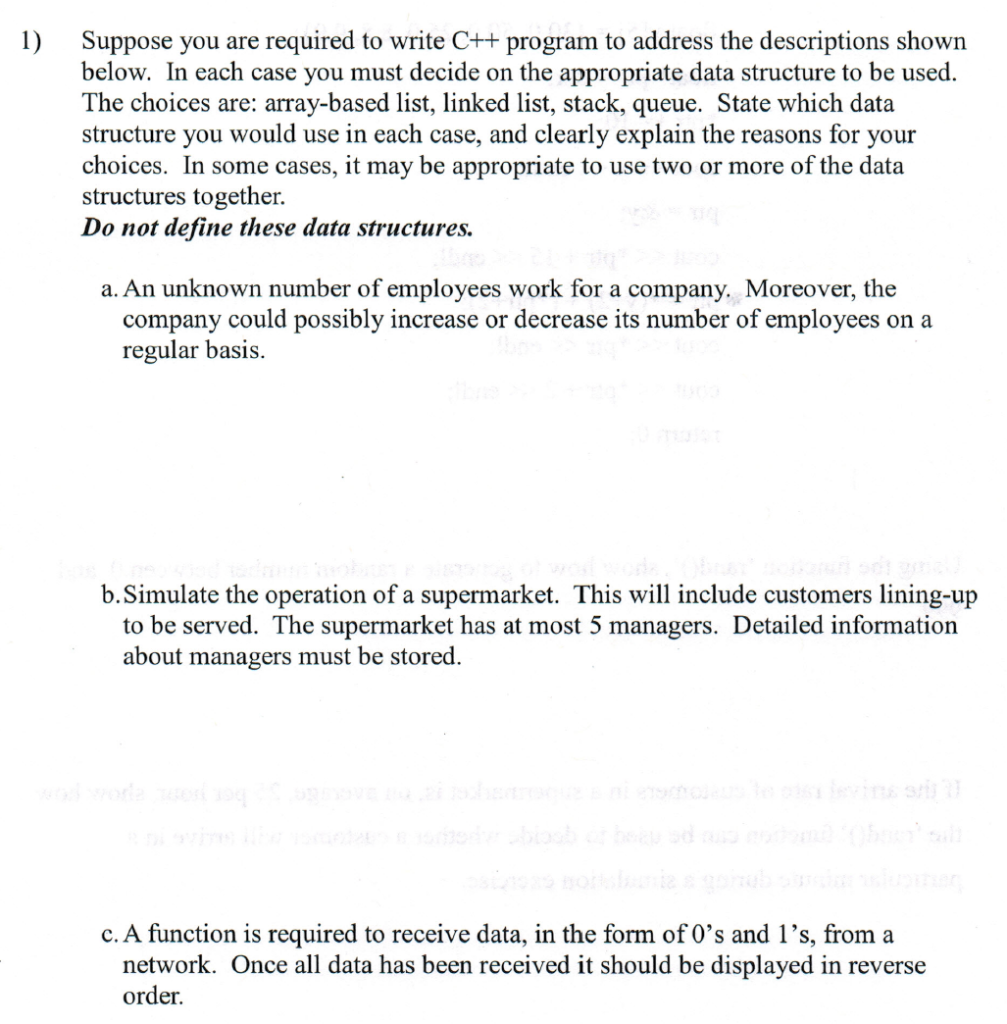 Solved 1) Suppose you are required to write C++ program to | Chegg.com