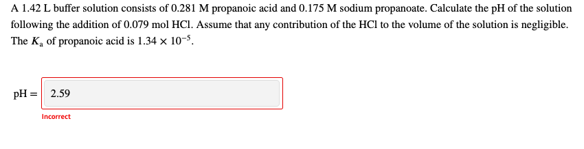 Solved A 1.42 L buffer solution consists of 0.281 M | Chegg.com