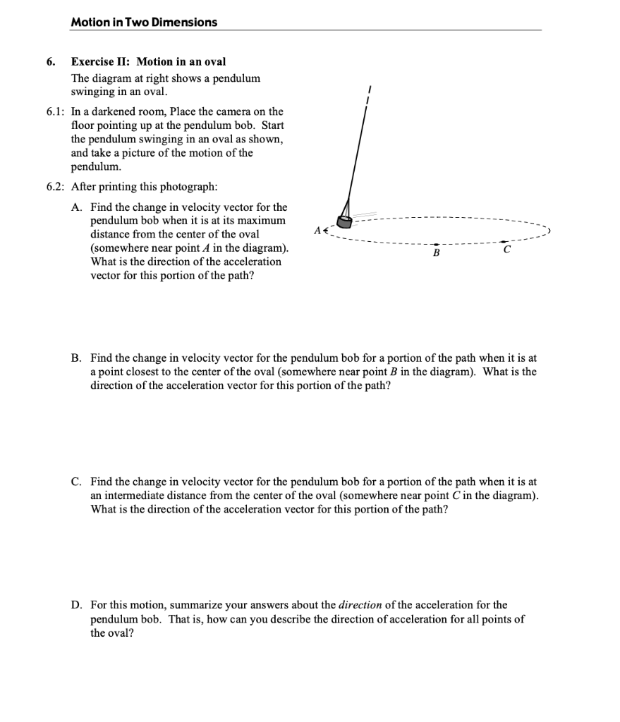 Motion in Two Dimensions 2. Recording motion and | Chegg.com