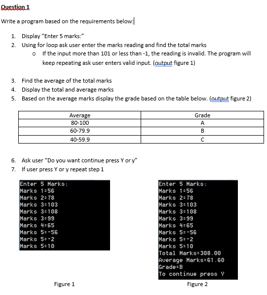 Solved Question 1 Write a program based on the requirements | Chegg.com