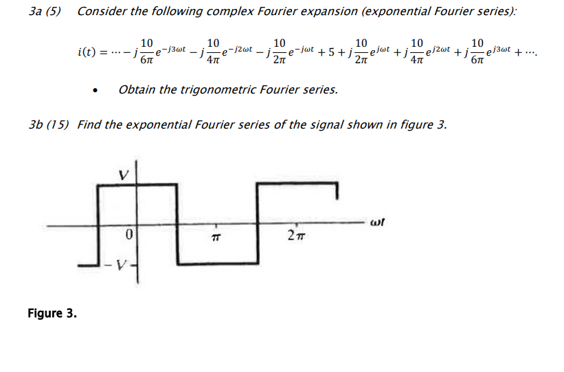 Solved 3a (5) Consider the following complex Fourier | Chegg.com