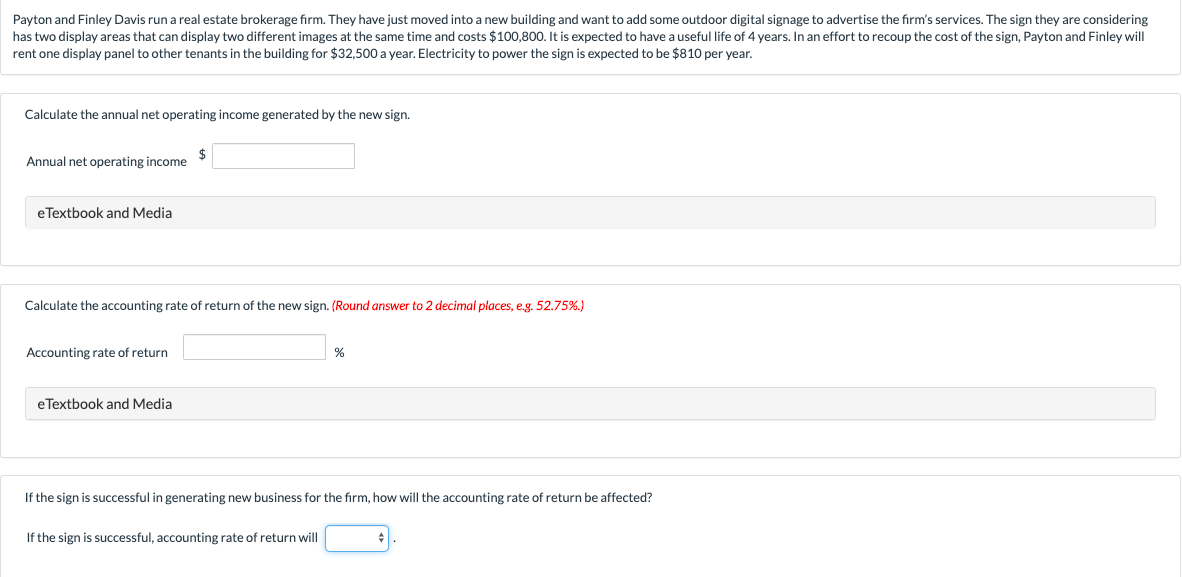 Solved Payton and Finley Davis run a real estate brokerage | Chegg.com