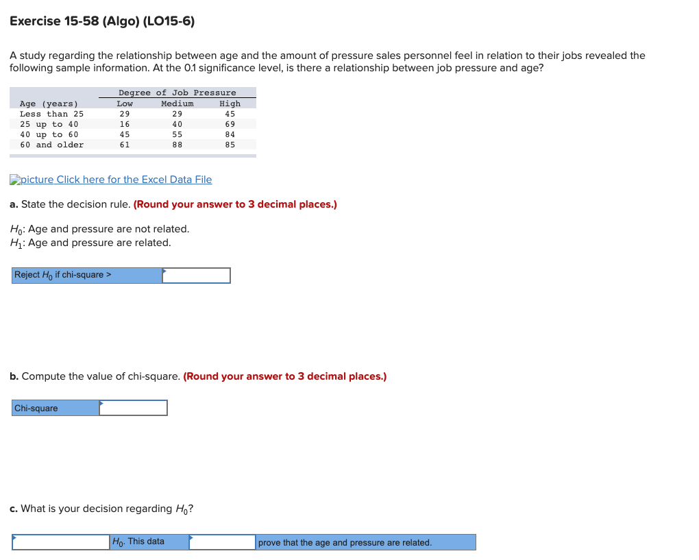 Solved A study regarding the relationship between age and | Chegg.com