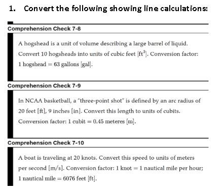 Solved Convert the following showing line calculations 2. | Chegg.com