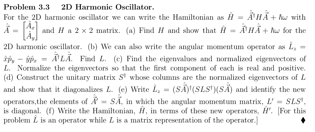 Problem 3.32D Harmonic Oscillator. For the 2D | Chegg.com