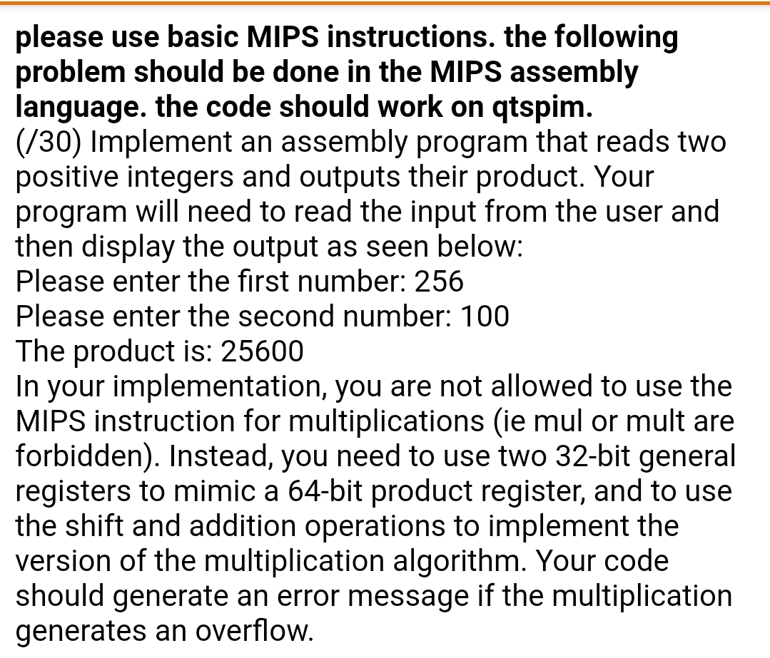 please use basic MIPS instructions. the following | Chegg.com