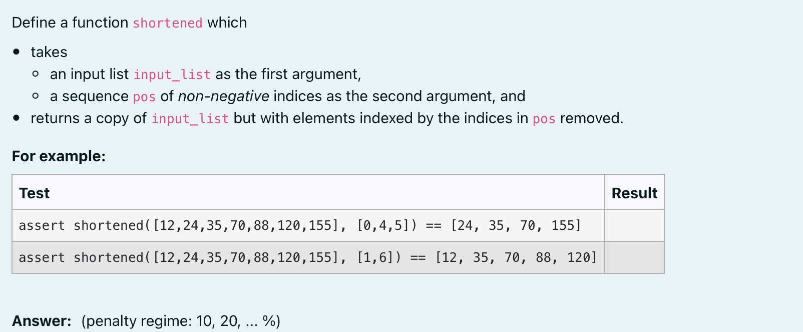 Solved Define a function shortened which o • takes an input | Chegg.com