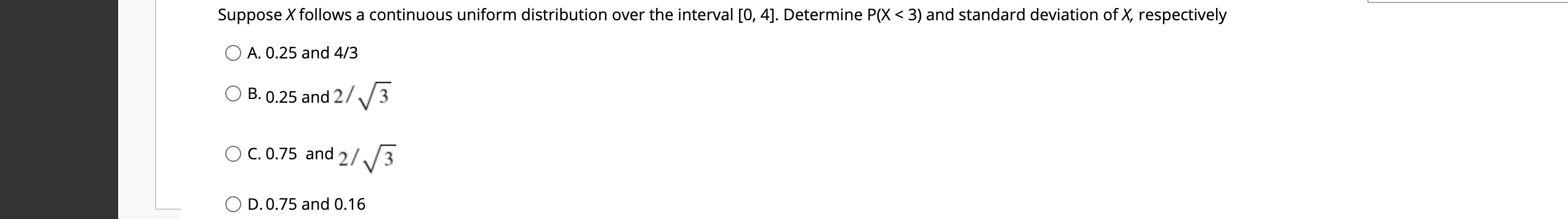 Solved Suppose X follows a continuous uniform distribution | Chegg.com