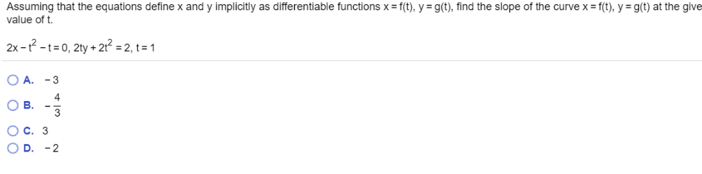 Solved Assuming that the equations define x and y implicitly | Chegg.com