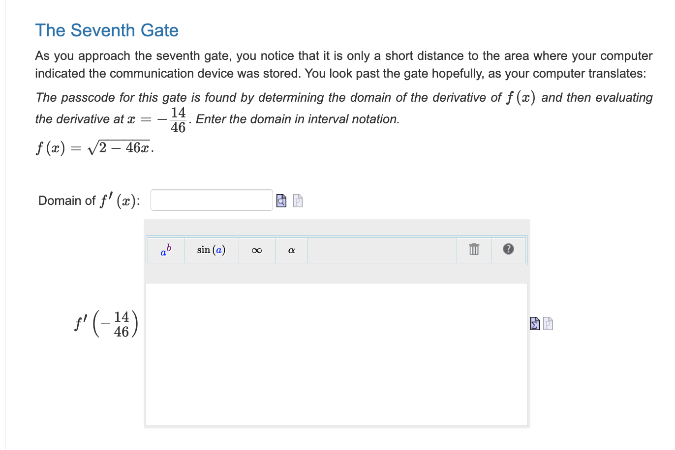 Solved The Seventh Gate As you approach the seventh gate, | Chegg.com
