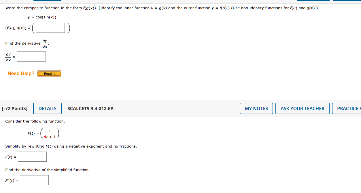 Solved Write the composite function in the form f(g(x)). | Chegg.com
