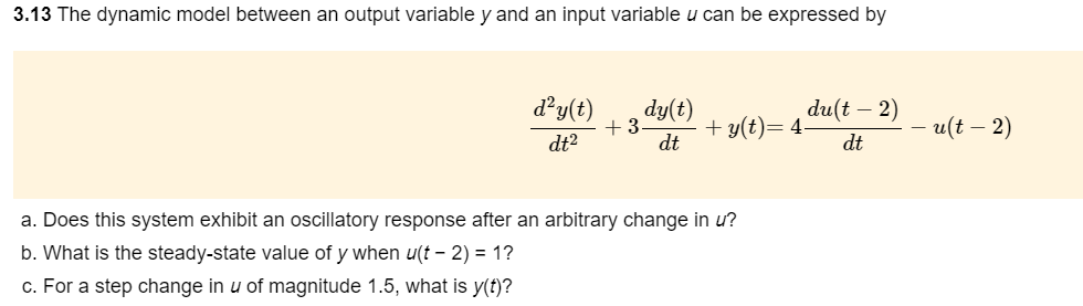 Solved 313 The Dynamic Model Between An Output Variable Y