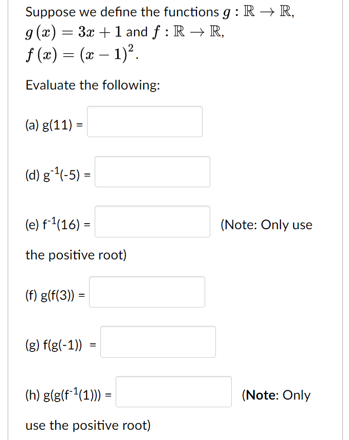 Solved Suppose we define the functions g:R→R,g(x)=3x+1 ﻿and | Chegg.com