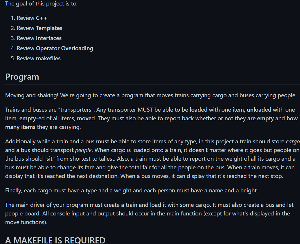 Solved The goal of this project is to: 1. Review C++ 2. | Chegg.com