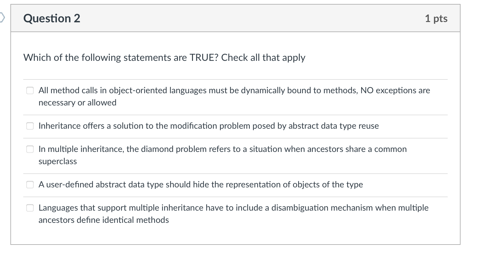 Solved Which of the following statements are TRUE? Check all | Chegg.com