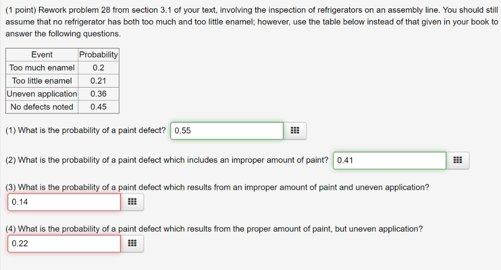 Solved 1 point) Rework problem 28 from section 3.1 of your | Chegg.com