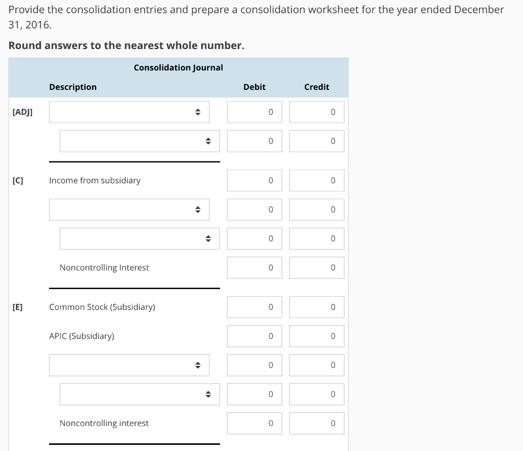 Solved Consolidation worksheet for gain on constructive | Chegg.com