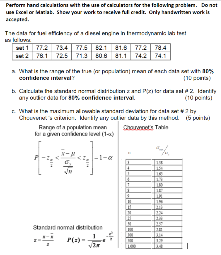Solved Perform hand calculations with the use of calculators | Chegg.com