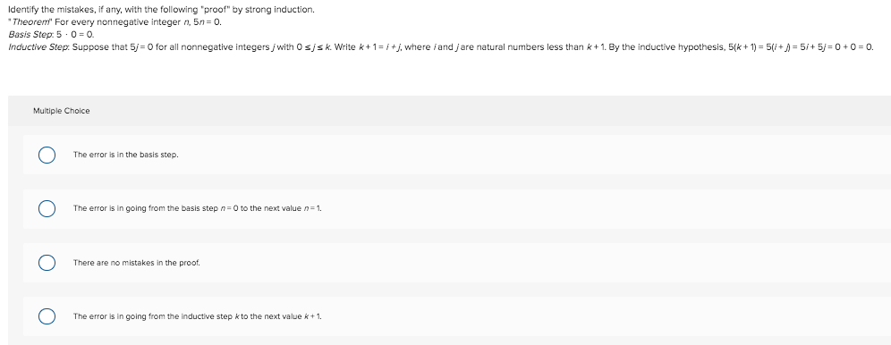 Solved Identify the mistakes, if any, with the following | Chegg.com