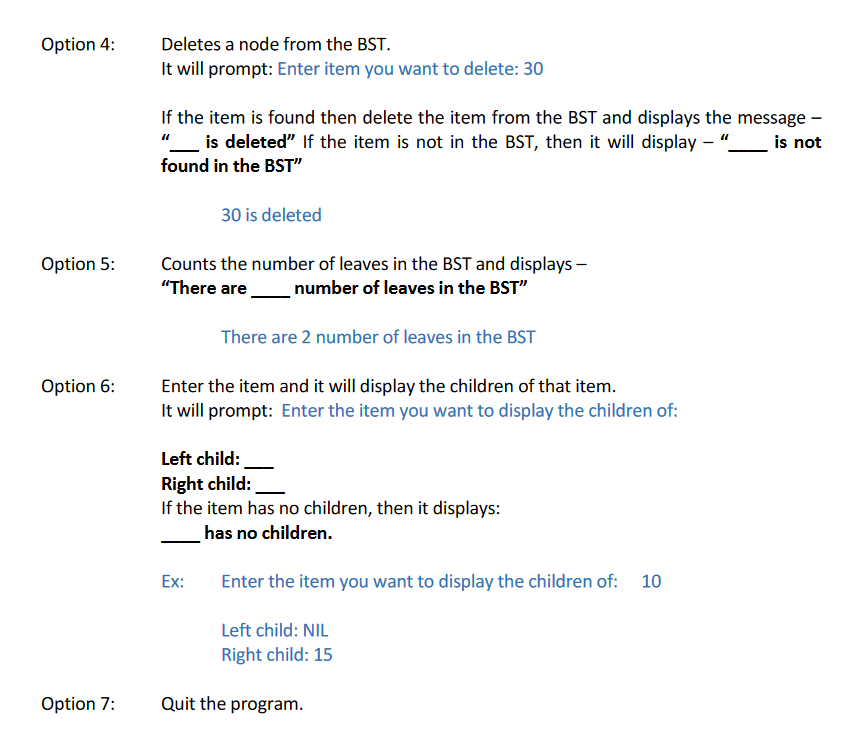 Write a program in C++ to create a Binary Search tree | Chegg.com