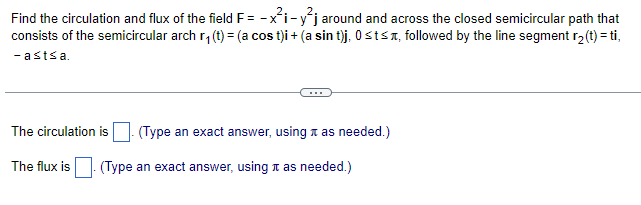 Solved Find the circulation and flux of the field F=−x2i−y2j | Chegg.com