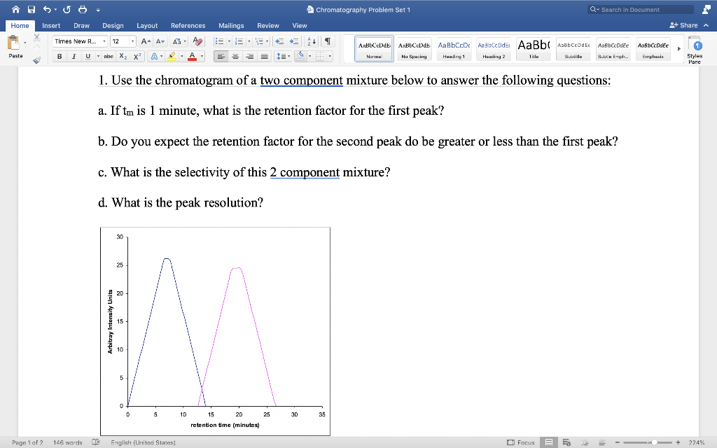 Solved $ Chromatography Problem Set 1 Q- Search in Document | Chegg.com