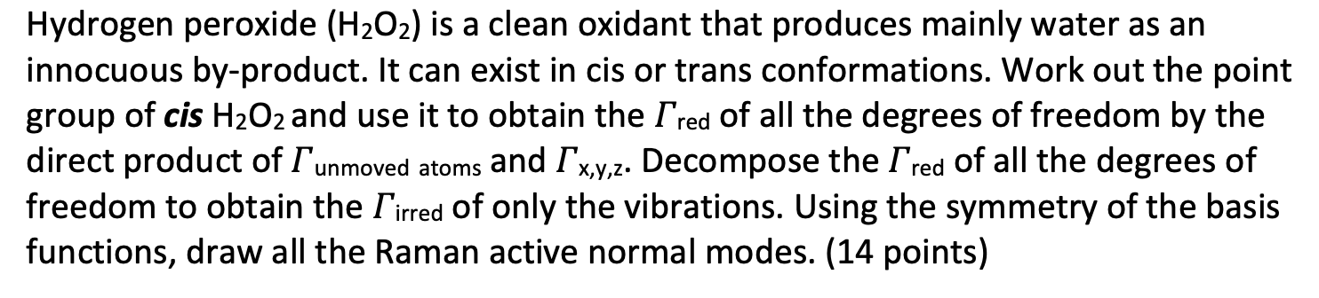 Hydrogen peroxide (H2O2) is a clean oxidant that | Chegg.com