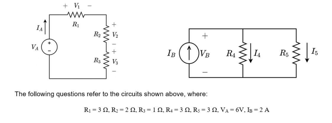 Solved + V www. Ri + R2 VA IB ( 1 )VB R4 14 R5 15 R3 The | Chegg.com