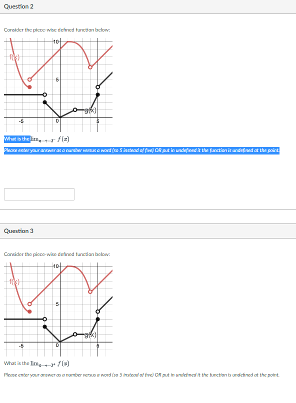 Solved Consider the piece-wise defined function below: | Chegg.com