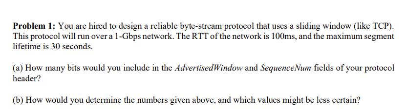 Solved Problem 1: You are hired to design a reliable | Chegg.com