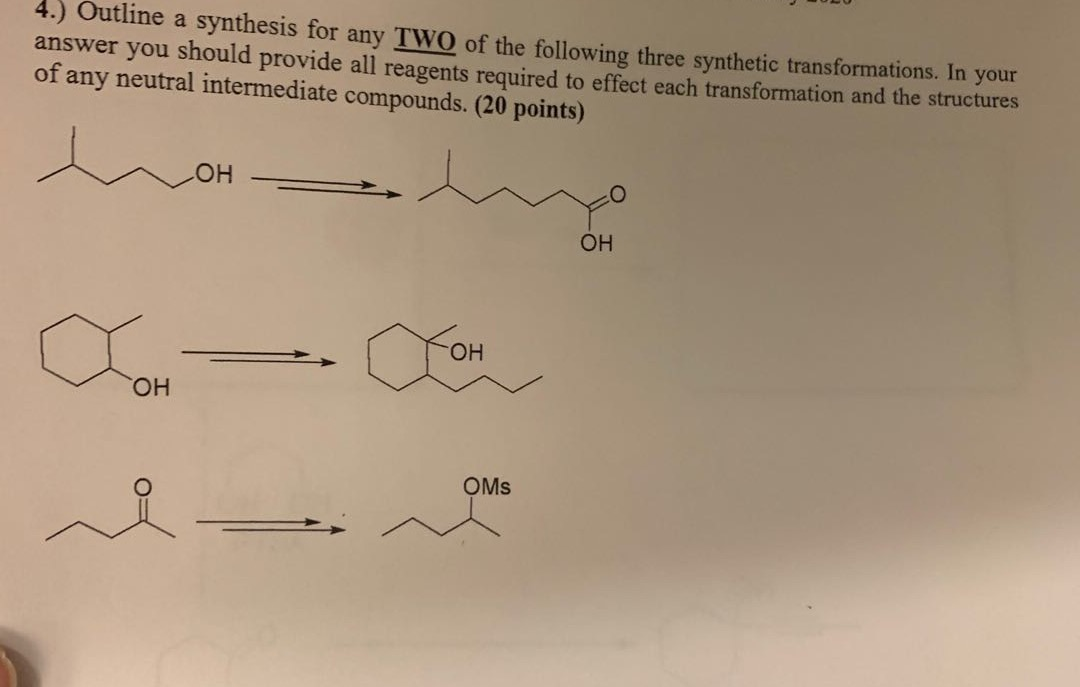 Solved 4.) Outline a synthesis for any TWO of the following | Chegg.com