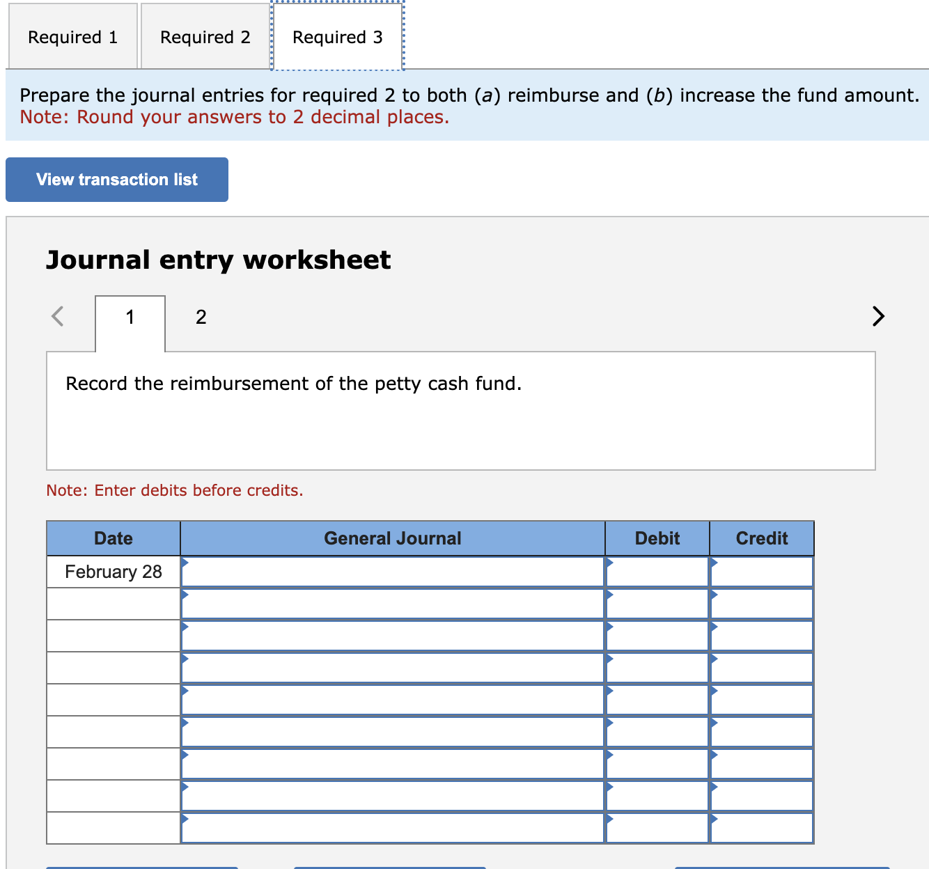 Solved Problem 6-3A (Algo) Establishing, reimbursing, and | Chegg.com