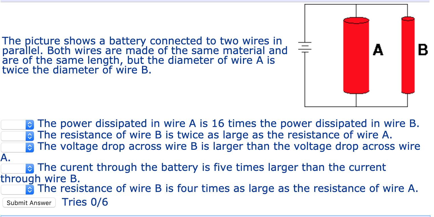 Solved 7 The picture shows a battery connected to two wires | Chegg.com