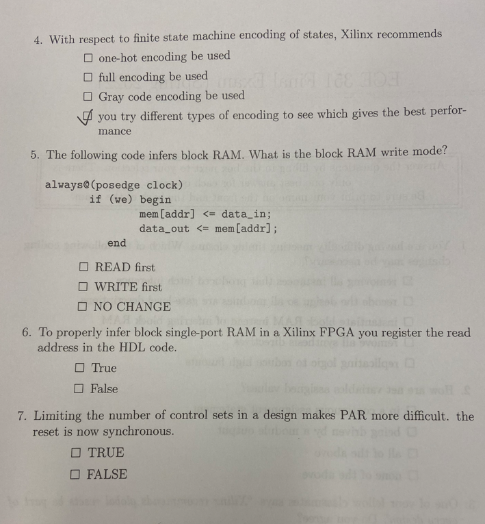 Solved 4 With Respect To Finite State Machine Encoding Of 5004