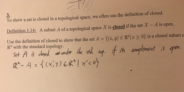 Solved Show The Set A Is A Closed Subset Of R2 With The 