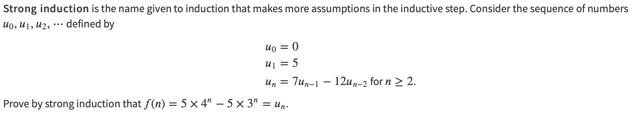 Solved Strong induction is the name given to induction that | Chegg.com