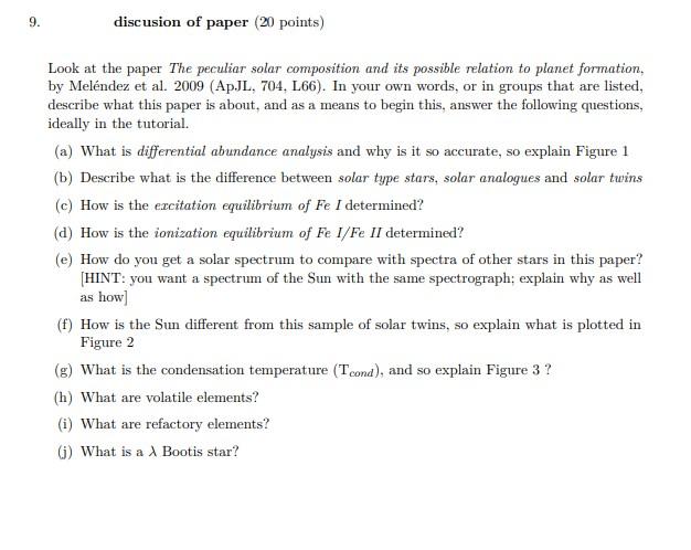 Solved 9. discusion of paper (20 points) Look at the paper | Chegg.com