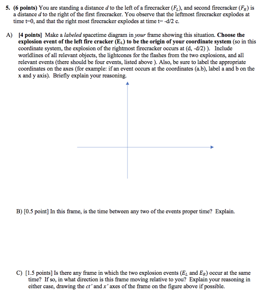 Solved 5. (6 points) You are standing a distance d to the | Chegg.com