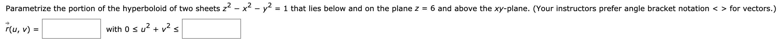 Solved Parametrize the portion of the hyperboloid of | Chegg.com