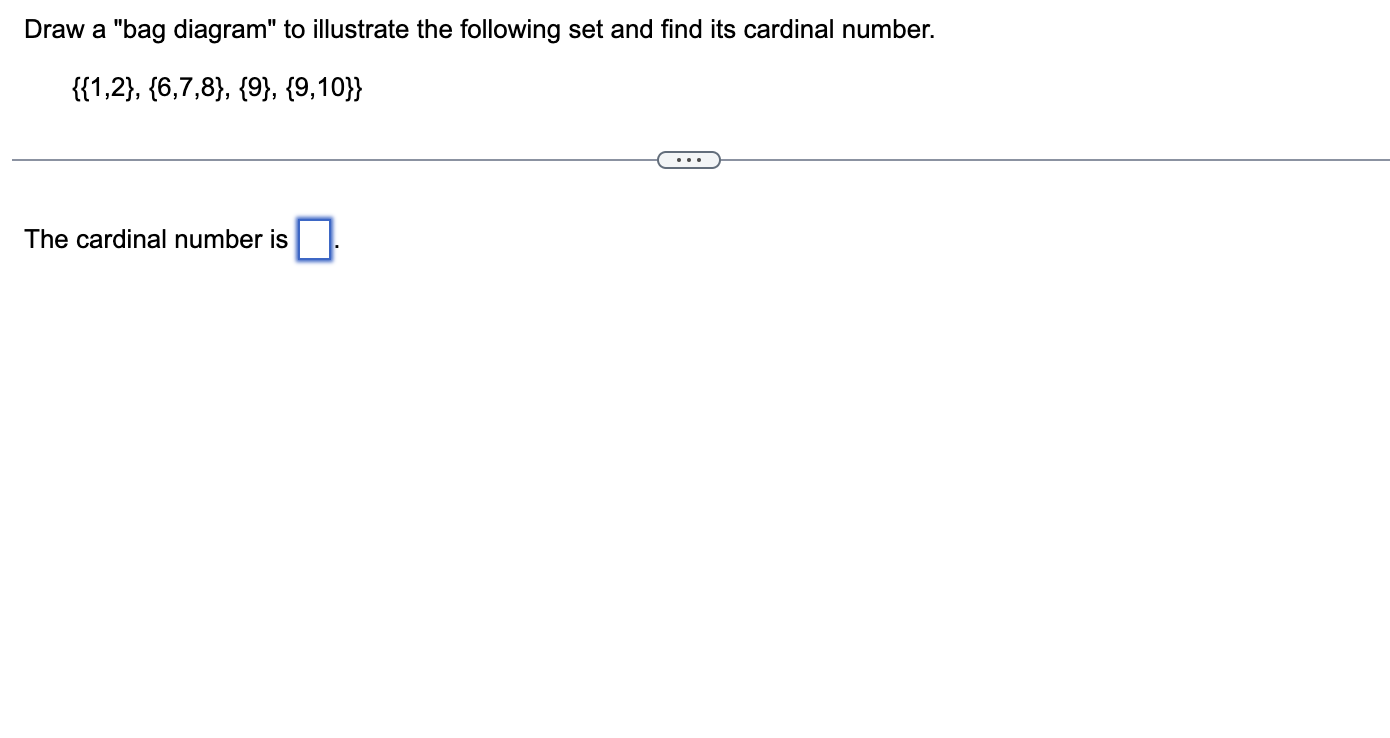 Solved Draw a "bag diagram" to illustrate the following set | Chegg.com