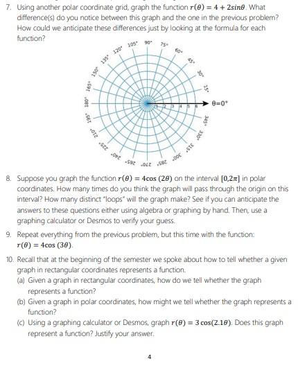 7. Using another polar coordinate grid, graph the | Chegg.com